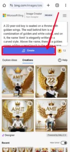 Bing Ai 3D Golden Wings Name Image Generator | Create Your Image ...