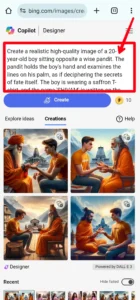Bing AI Pandit Ji Reading Hand Name Image Generator | Create Your Image - Anupsagar