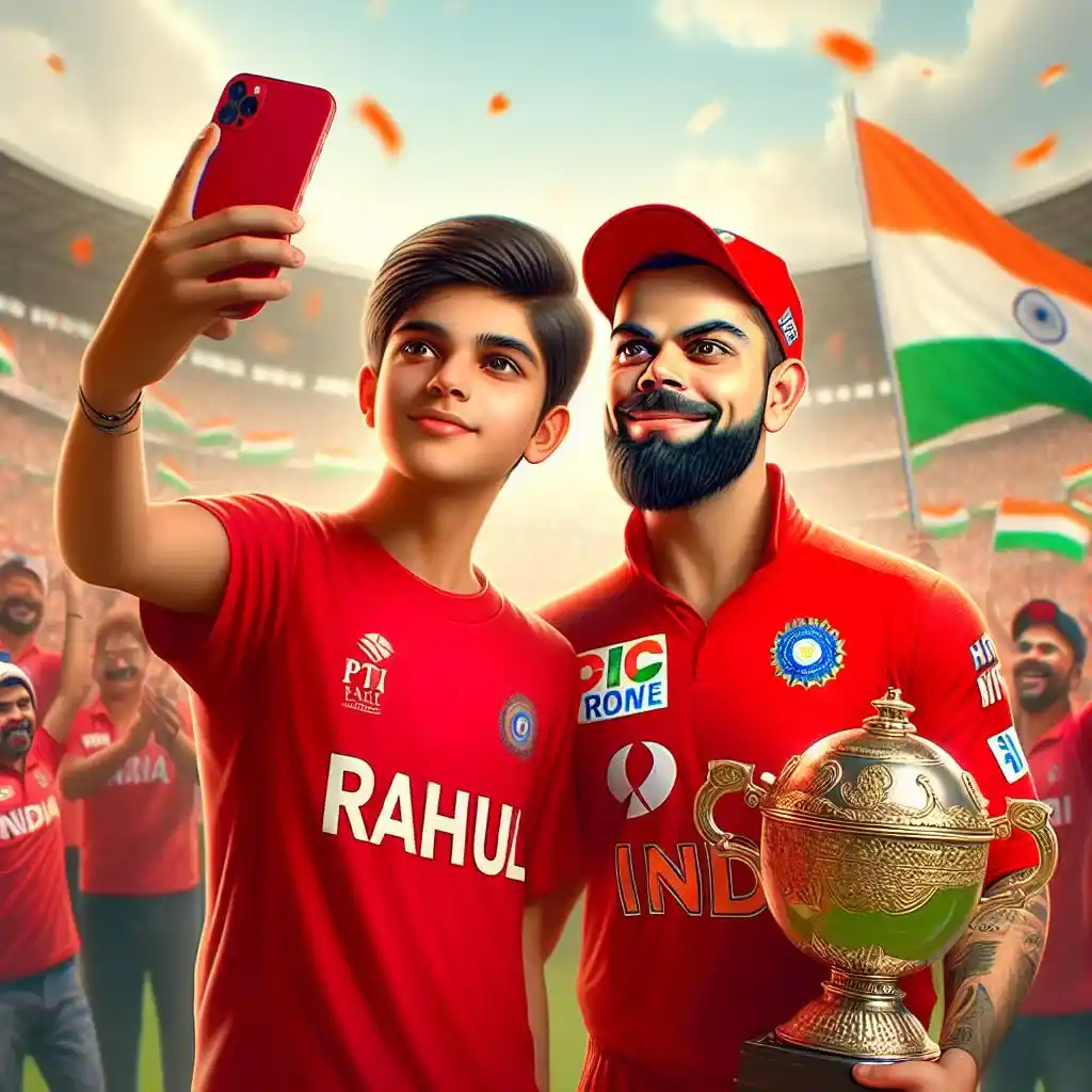 Bing AI Selfie With Favorite Cricketer T Shirt Name Image Generator ...