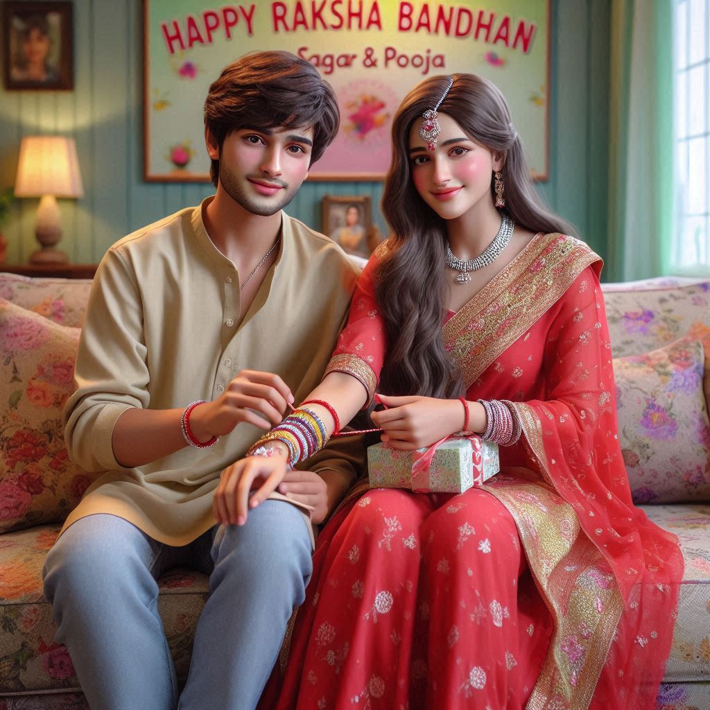 Raksha Bandhan Name Photo Editing | Bing AI Prompts 2024 - Anupsagar