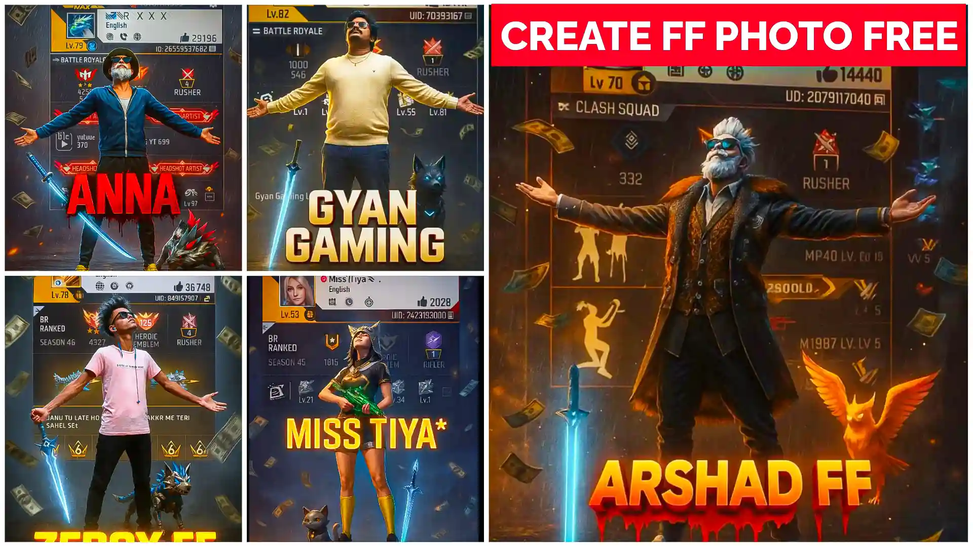 New Free Fire Profile Name Photo Editing Generator (100% Free & Working ...