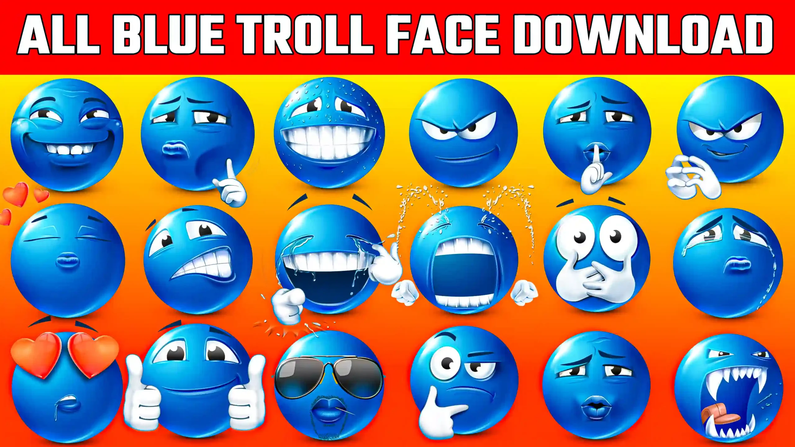 Blue Troll Face Pack Free Download (Just One Click) - Anupsagar