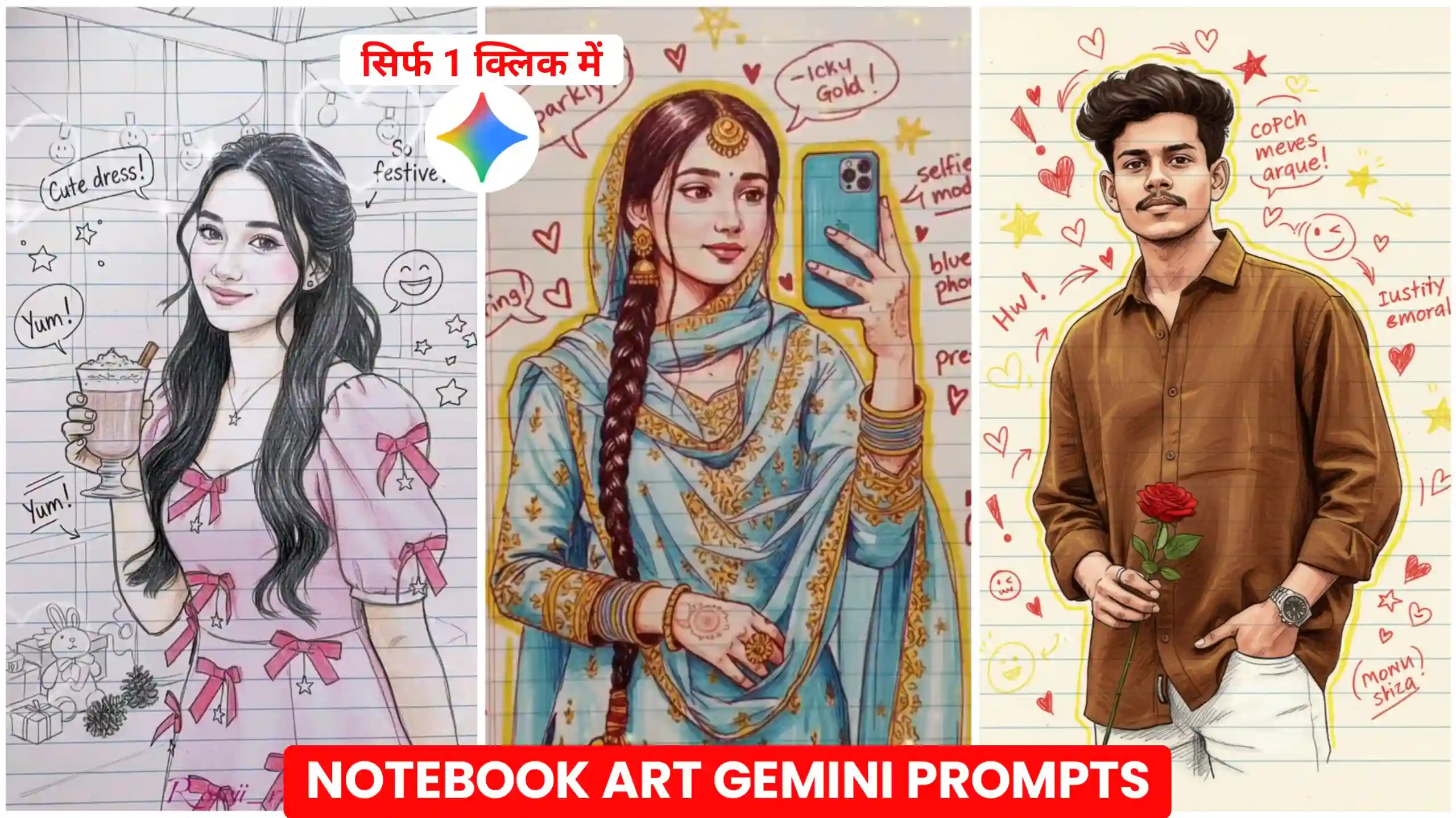 Gemini Notebook Drawing Ai Photo Editing Prompts 2025 | Art Gemini ...