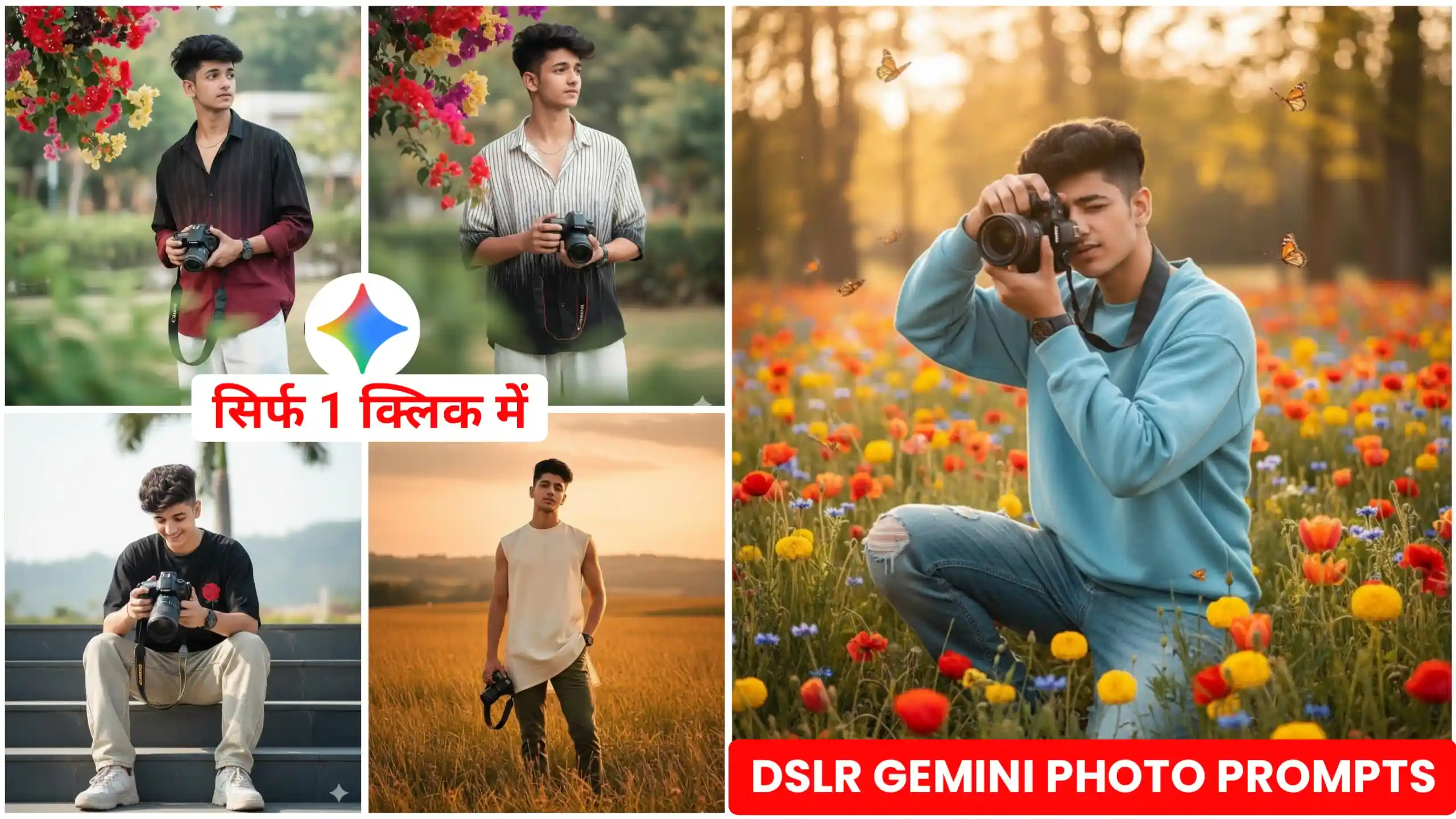 Google Gemini DSLR Boys Ai Photo Editing Prompts 2025 | Gemini Prompts - Anupsagar
